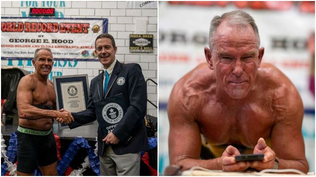 62yo Man Breaks World Record By Planking For 8 Hours Straight | HITZ