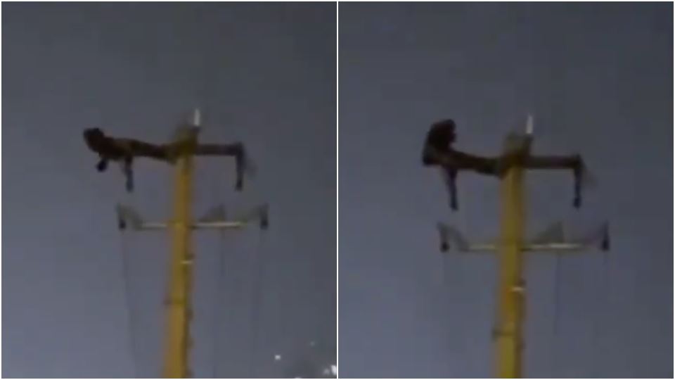Man Does Sit Ups On Top Of Electrical Pole And Causes Massive Power ...