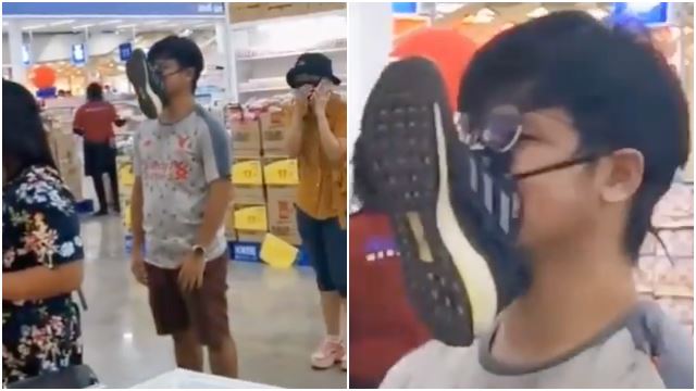 Taiwanese Man Forgets His Face Mask And Ties Shoe On His Face Instead ...