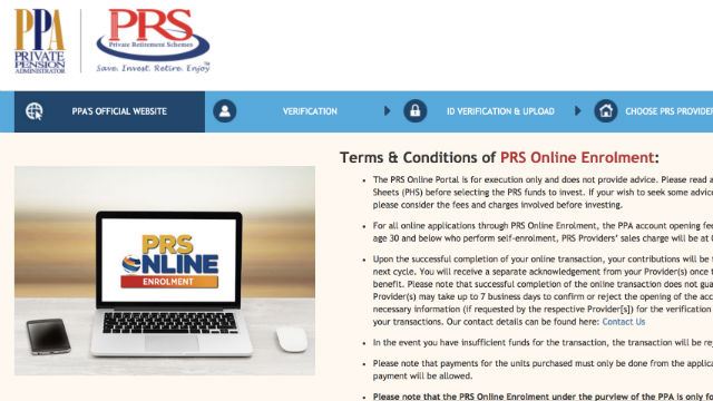 上网注册私人退休金计划的（PRS）的方法 | MELODY